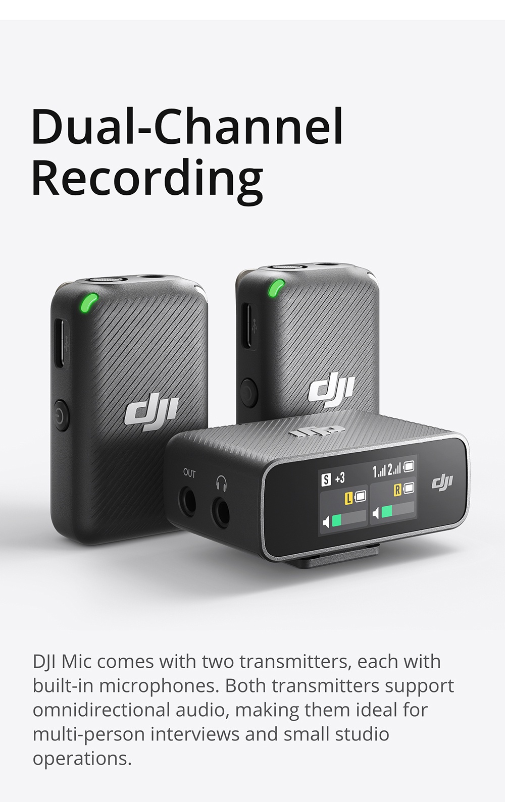 DJI Mic - 2-Person Compact Digital Wireless Microphone System/Recorder | Shopee Malaysia
