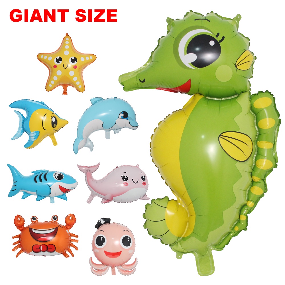 Cute sea Animal Balloons Shark Octopus Crab Whale Dolphin Fish Birthday ...