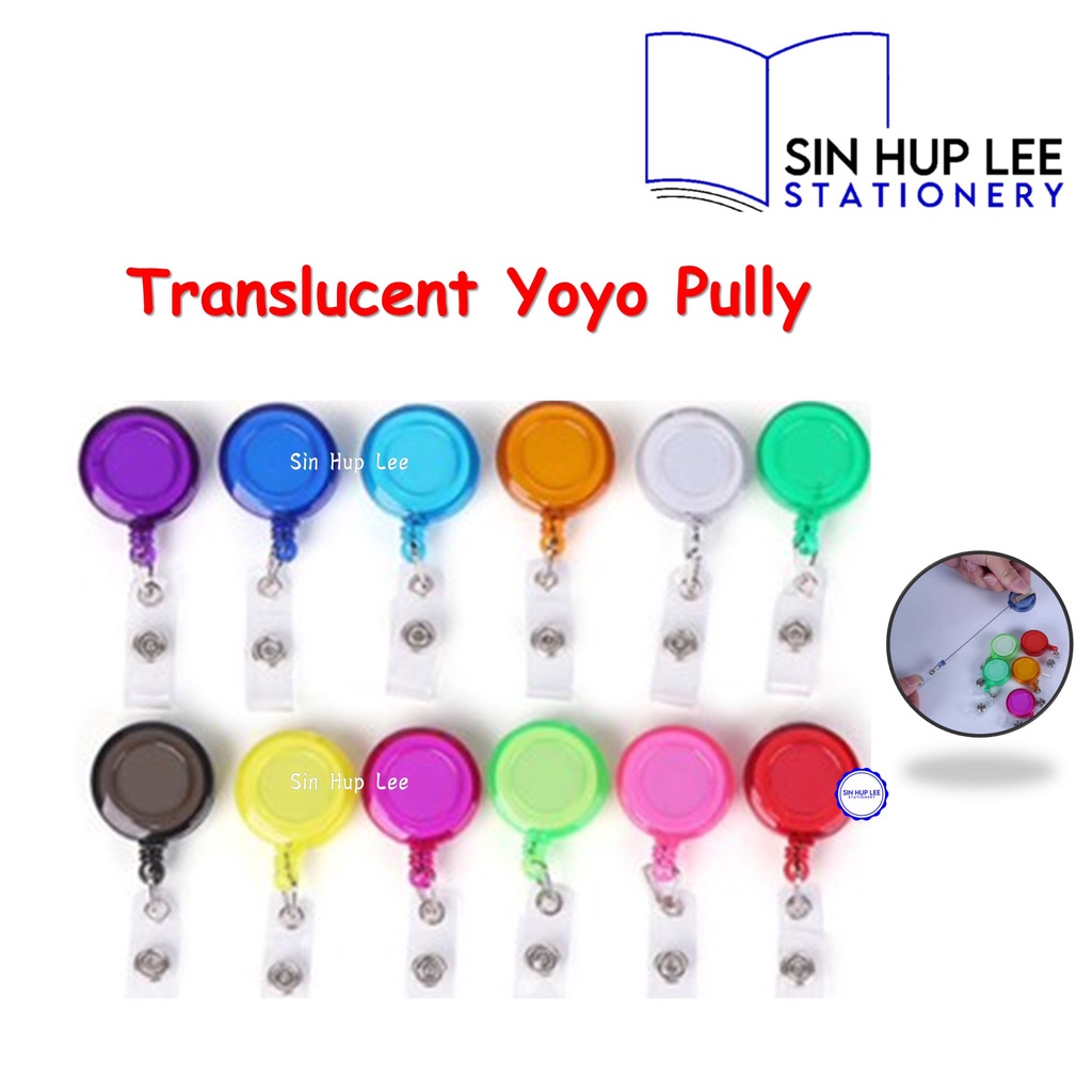 Translucent Yoyo Pulley / Round Shape ID Card Pulley / Retractable ...