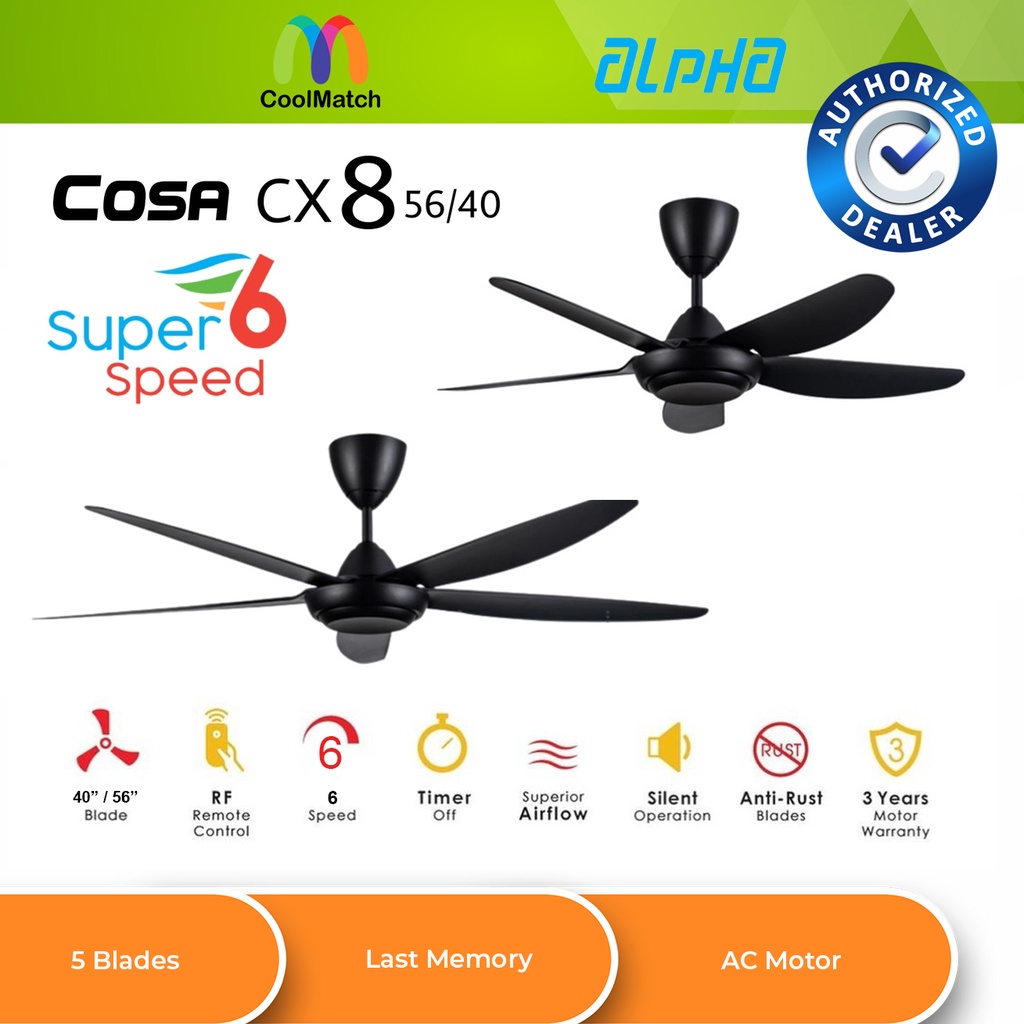 Alpha Ceiling Fan, Remote Control CX8-5B | Shopee Malaysia