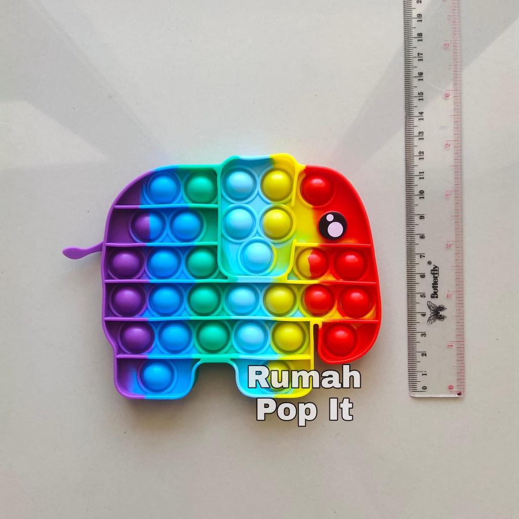Pop It Fidget Toys Elephant RAINBOW / Fidget Pop It Squishy / Pop It ...