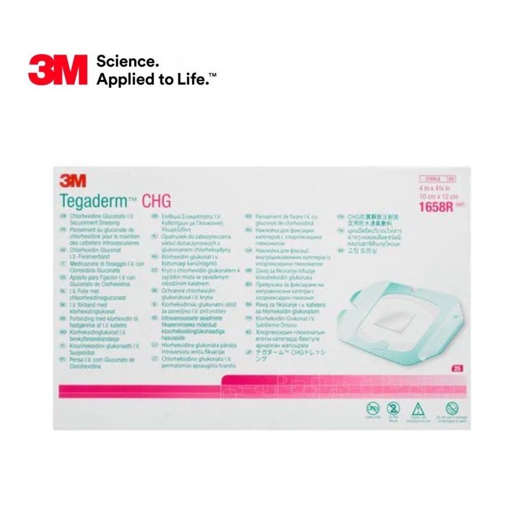 3M Tegaderm CHG IV Securement 1658R (10cm x 12cm x 25 Pcs/Box) | Shopee ...