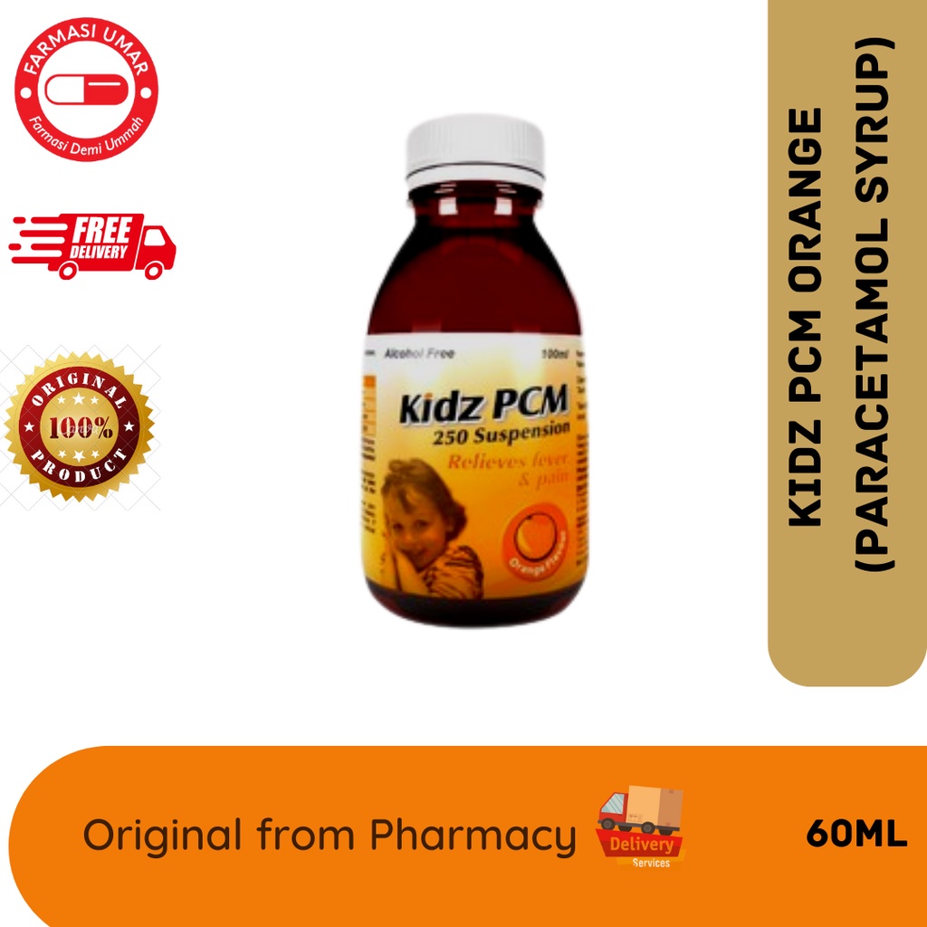 Paracetamol syrup kidz pcm 60ml orange / strawberry | Shopee Malaysia