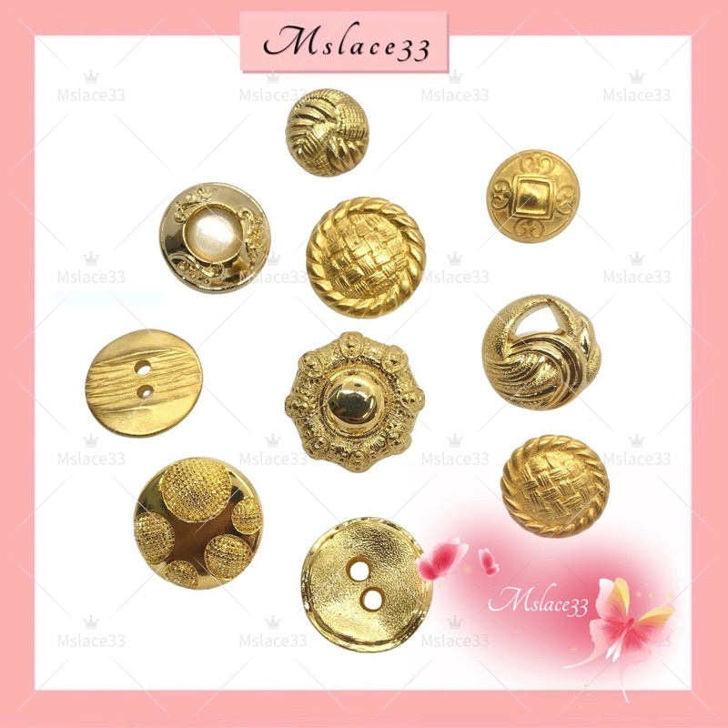 [BE001] Butang Emas Kilat Japan Quality | Butang Emas Baju | Gold ...