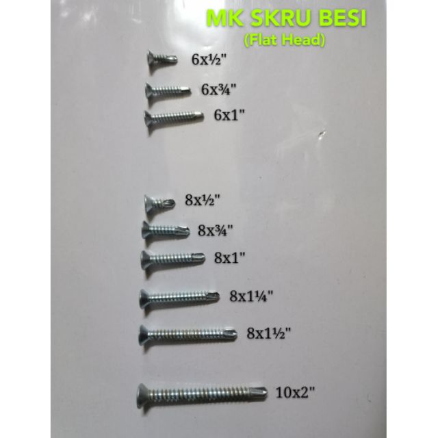 MK Skru Besi (Flat Head)/Self tapping screw | Shopee Malaysia