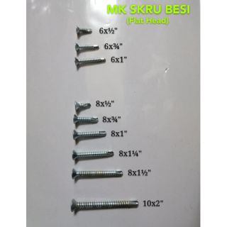 MK Skru Besi (Flat Head)/Self tapping screw | Shopee Malaysia