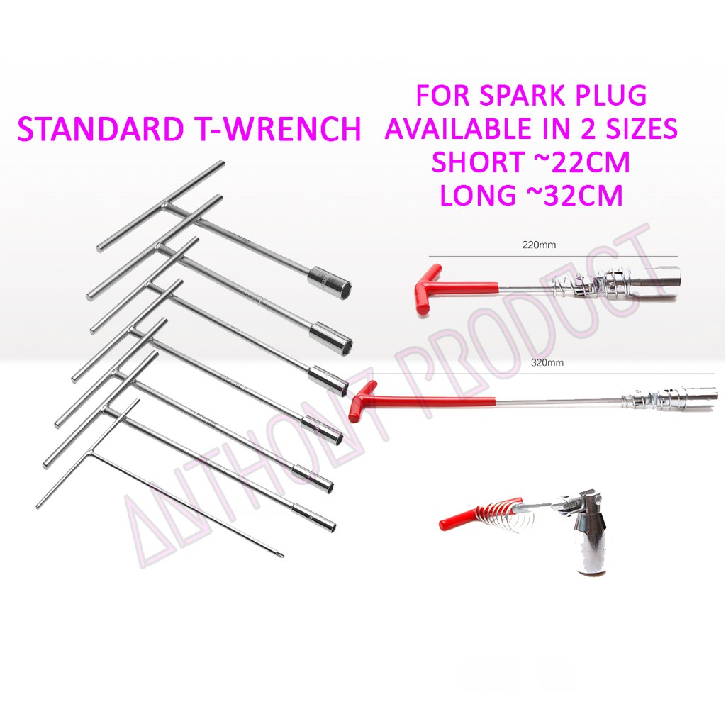 T-Socket Wrench T-handle Spanar T Nut Driver 6mm 7mm 8mm 9mm 10mm 11mm 12mm 13mm 14mm 15mm 16mm ...