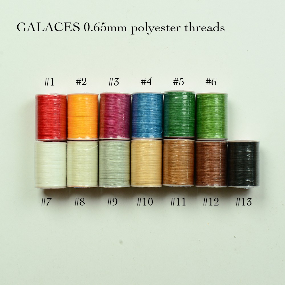 GALACES 0.65mm Benang Polyester Round Waxed Twisted 110m Spool Thread ...