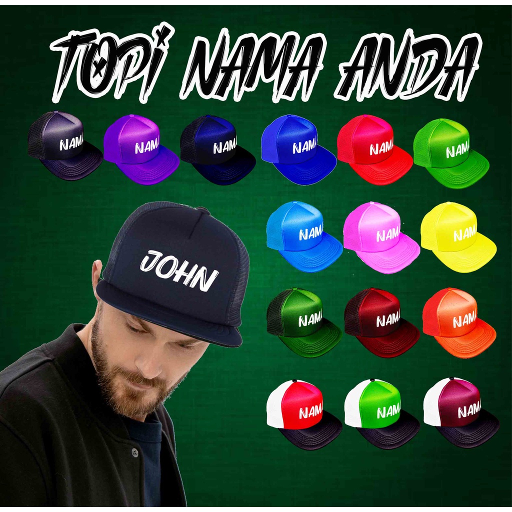 Topi Nama/ Pelbagai Warna Topi / Topi Dewasa ( Heat Press Stiker. Bukan ...