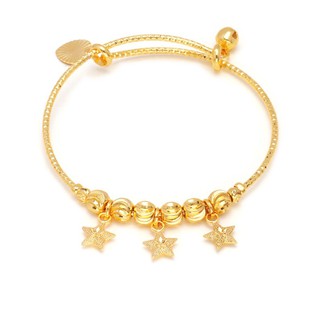 Gelang Tangan Emas Budak Loceng Emas Korea Bangle 24k Gold Pleated Kids ...