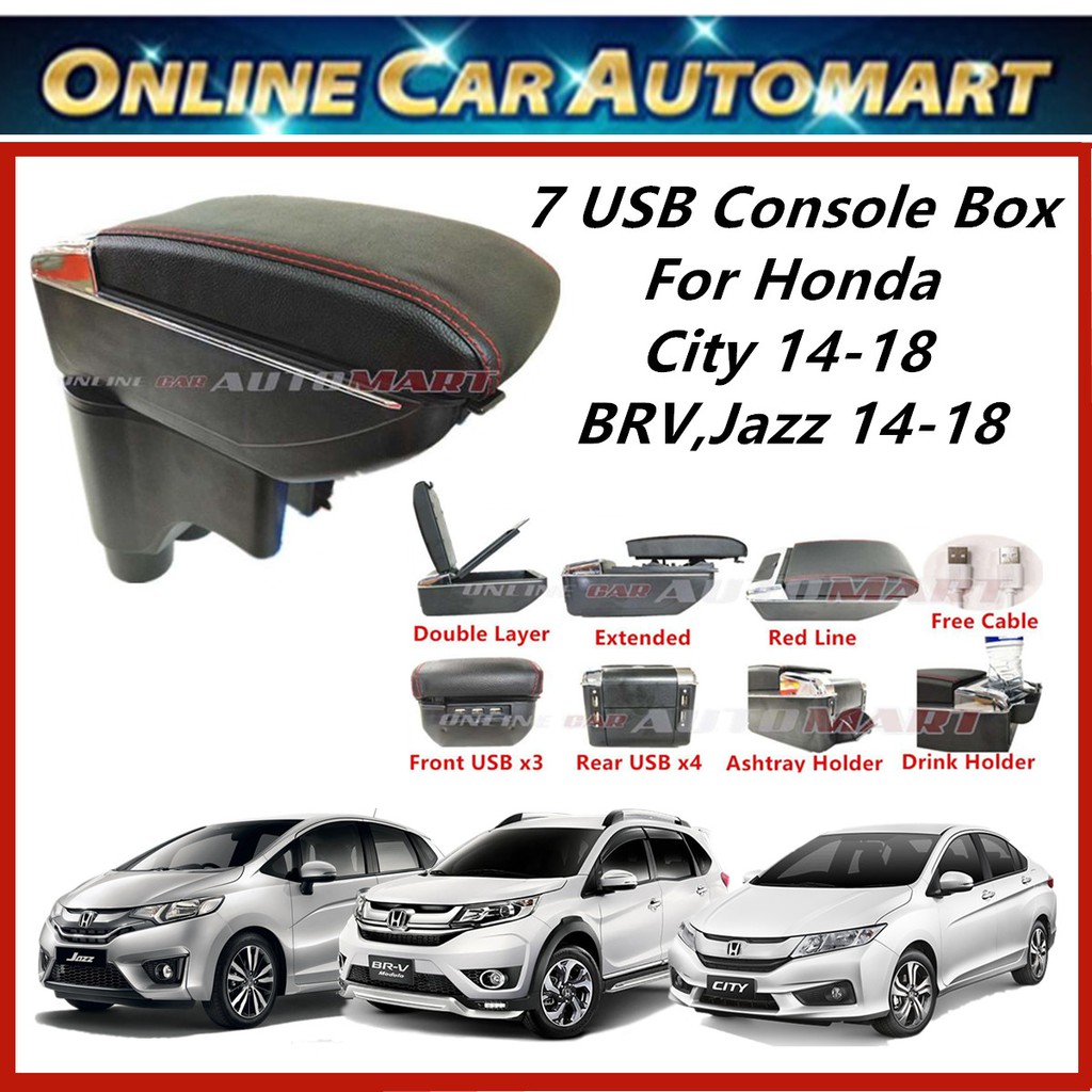 Honda City 2014-2019,BRV,Jazz 2014-2019 7 USB Charger Port PVC ...