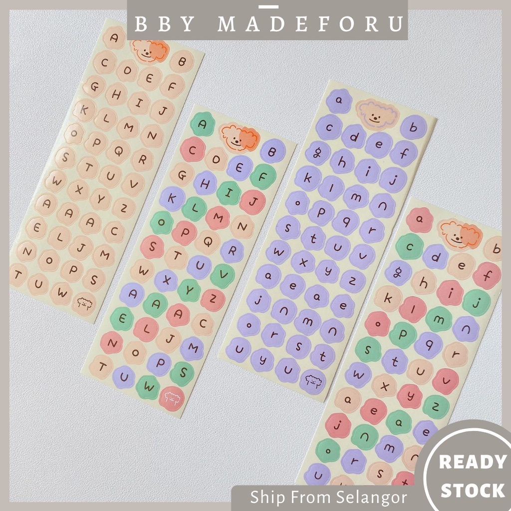 [READY STOCK] Aesthetic Alphabet Sticker Cute Letter Stiker Huruf abjad ...
