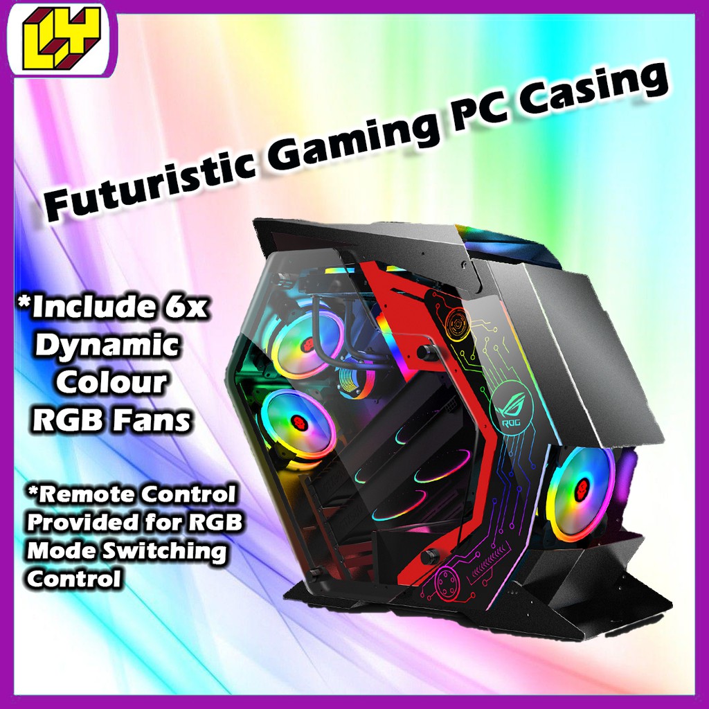 Gaming CPU Casing Double Side Transparent Gaming Case Glass Full-Tower ...
