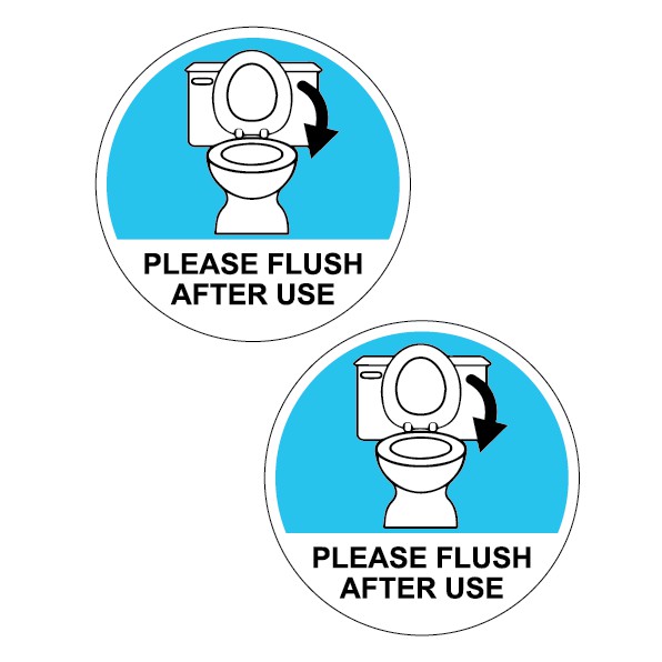 PLEASE FLUSH SIGN STICKER 100MM DIAMETER..WE ACCEPT CUSTOM MAKE ORDER ...