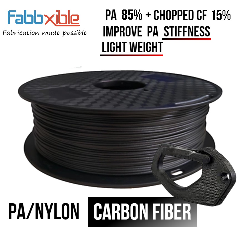 Fabbxible 1.75mm PA Carbon Fiber Filament 1kg/ 1000g | Shopee Malaysia Fabbxible 1.75mm PA Carbon Fiber Filament 1kg/ 1000g | Shopee Malaysia