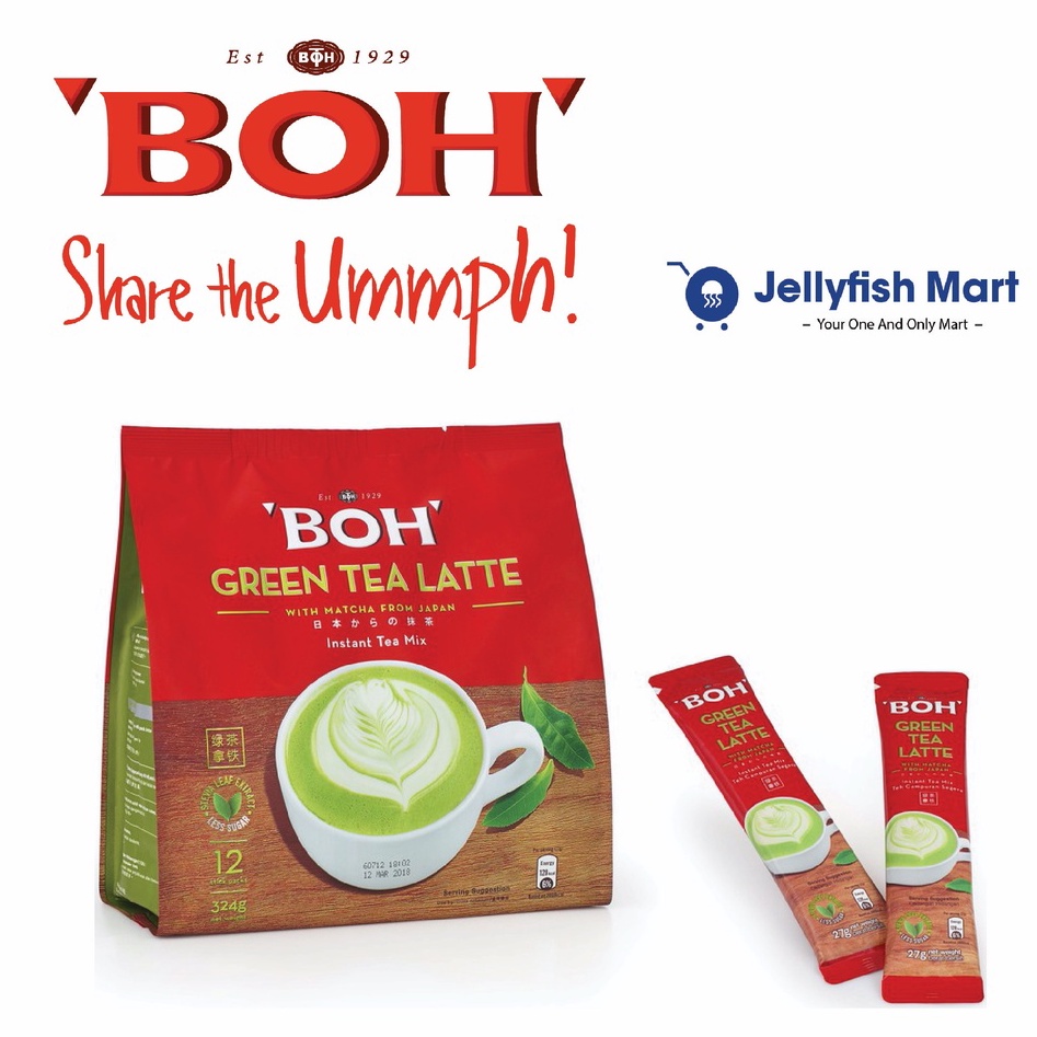BOH Green Tea Latte (12's x 27g) | Shopee Malaysia
