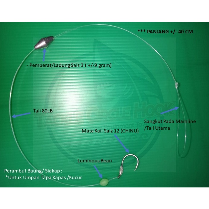 Perambut Baung /Siakap /Jenahak / Dasar 50LB*** Sesuai Untuk Umpan Tapa ...