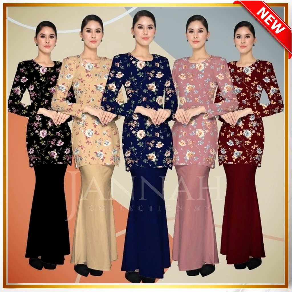 BAJU KURUNG MODEN EXCLUSIVE (NEW COLORS) BAJU RAYA 2021 IRONLESS READY ...