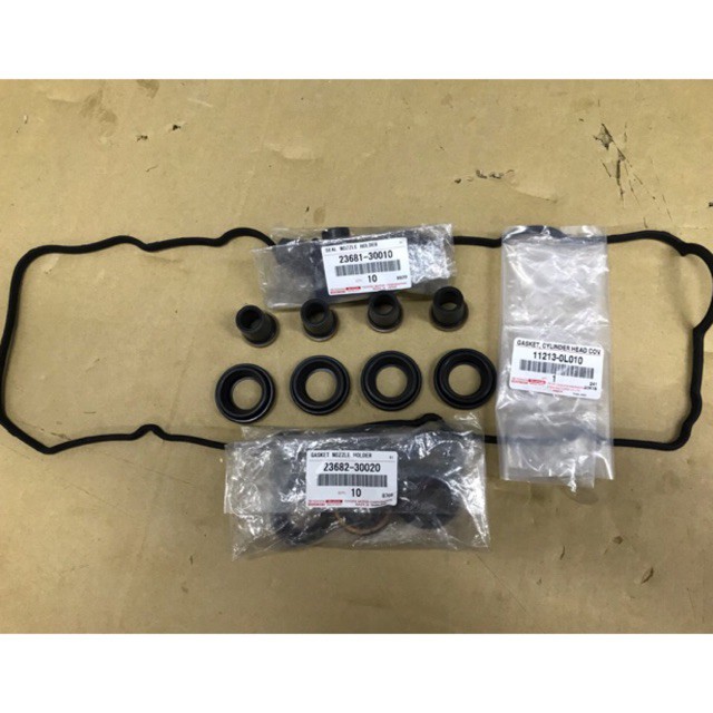 [100% ORIGINAL] VALVE COVER GASKET+PLUG SEAL+NOZZLE SEAL TOYOTA HILUX VIGO KUN25 KUN26 HIACE ...