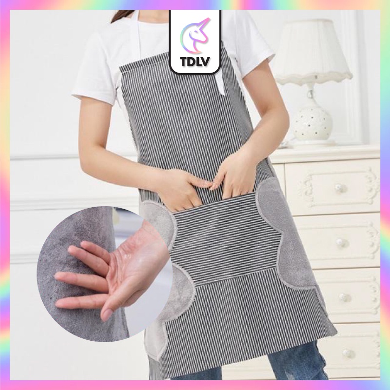 TDLV Sleeveless Waterproof Cooking Baking Apron Hanging Neck and Wiping ...