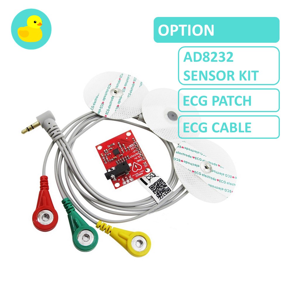 Ad8232 Ecg And Heart Pulse Rate Monitor Sensor Module With Sensor Pad