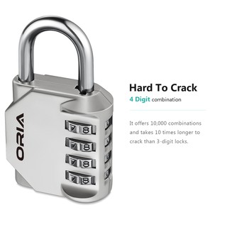 ORIA 4 Digit Combination Padlock Set for Sports Locker Cabinet and ...