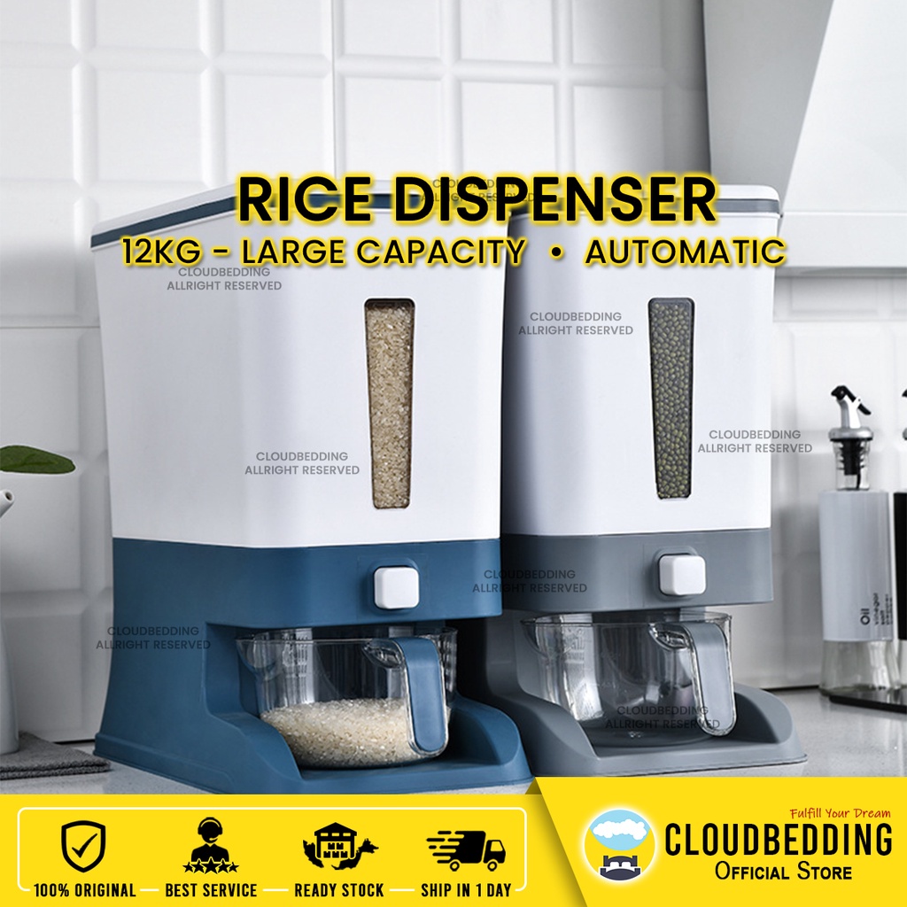 12KG Automatic Rice Dispenser with Rinsing Cup Smart Rice Dispenser ...
