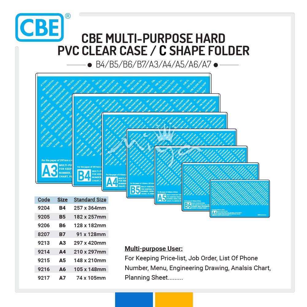 CBE Multi-purpose Hard PVC Clear Case File / C Shape Folder | Shopee ...