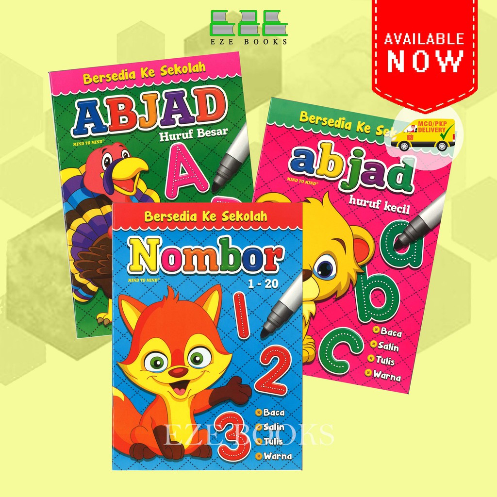 (EZE) ABC abc 123 | BUKU MENULIS HURUF BESAR / HURUF KECIL / NOMBOR 1 ...