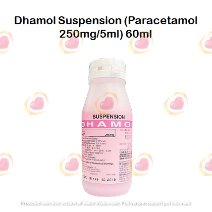 Dhamol Suspension (Paracetamol 250mg/5ml) 60ml [Exp: 03/2023] | Shopee ...
