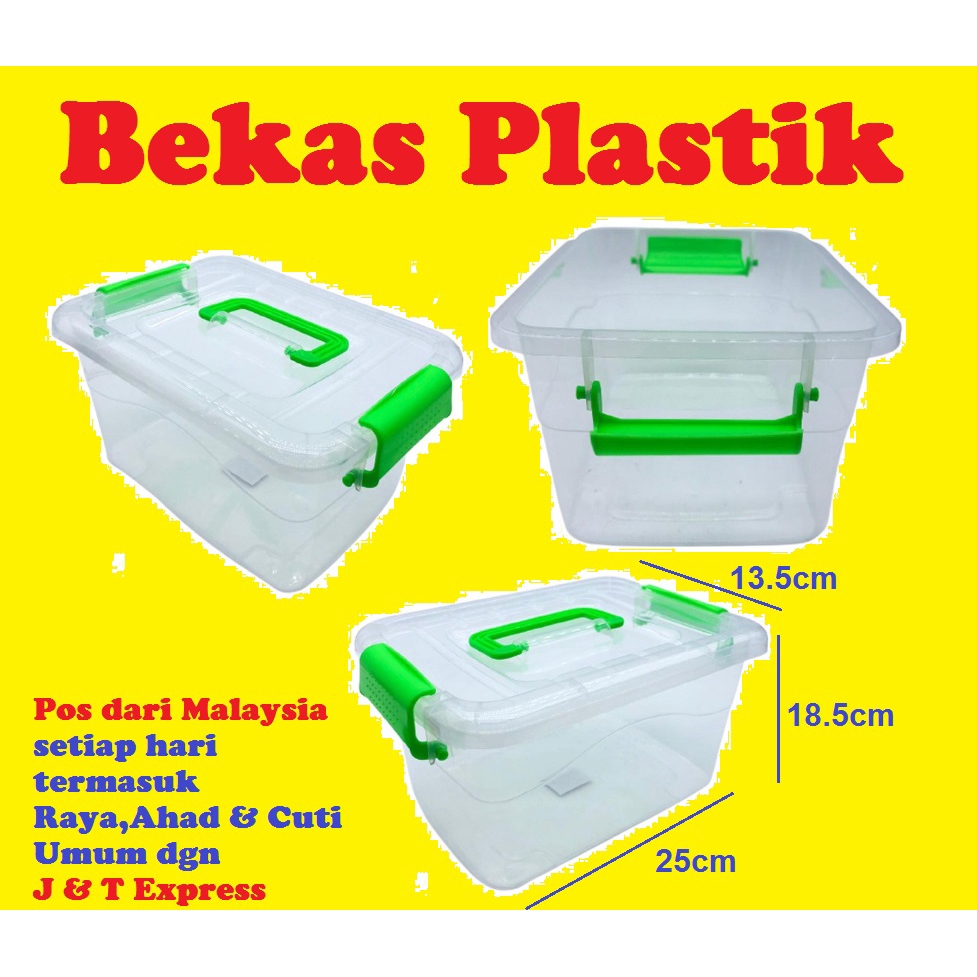 Kotak Bekas Makanan Plastik Lutsinar Plastic Transparent Container ...