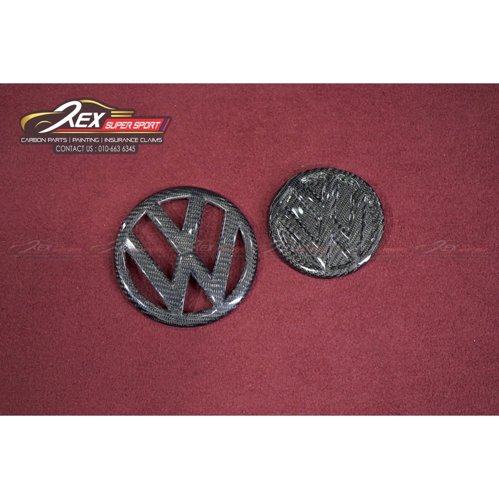 VW Volkswagen Golf MK7 / Mk7.5 Vw Logo Emblem Carbon Fiber TSI GTI R ...