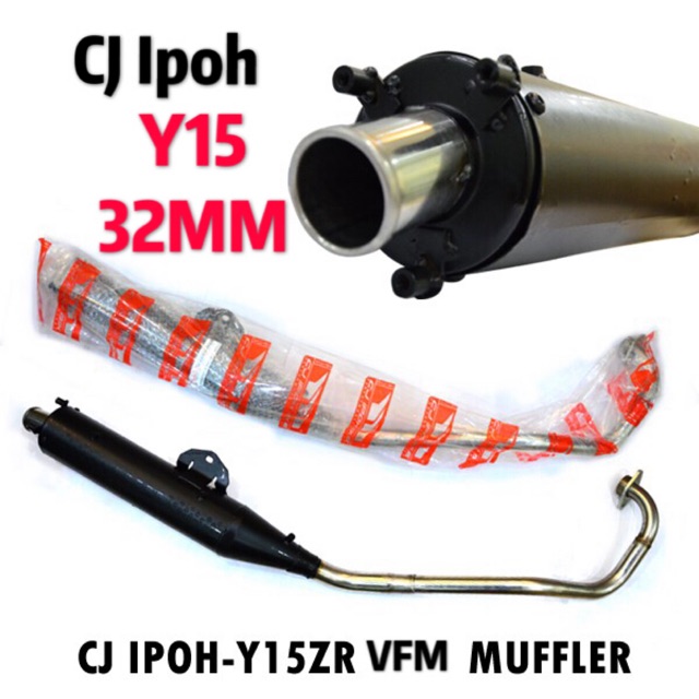 EXHAUST EKZOS CJ IPOH BIKE Y15 V2 V2 Y15ZR VMB VFM 28MM 32M STAINLESS ...