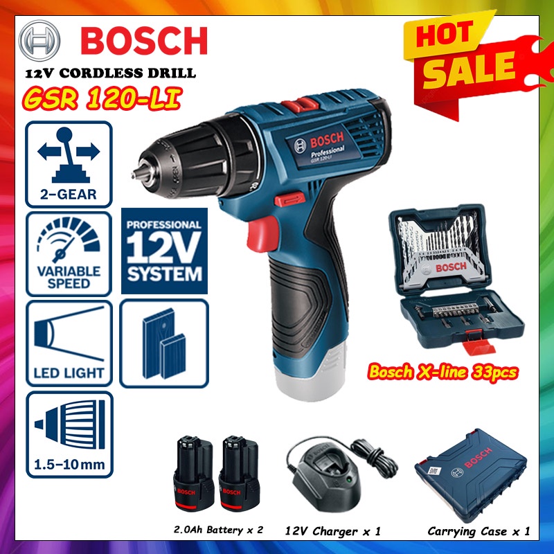 BOSCH GSR 120-LI Gen 2 Professional Cordless Drill GSR120 | Shopee Malaysia