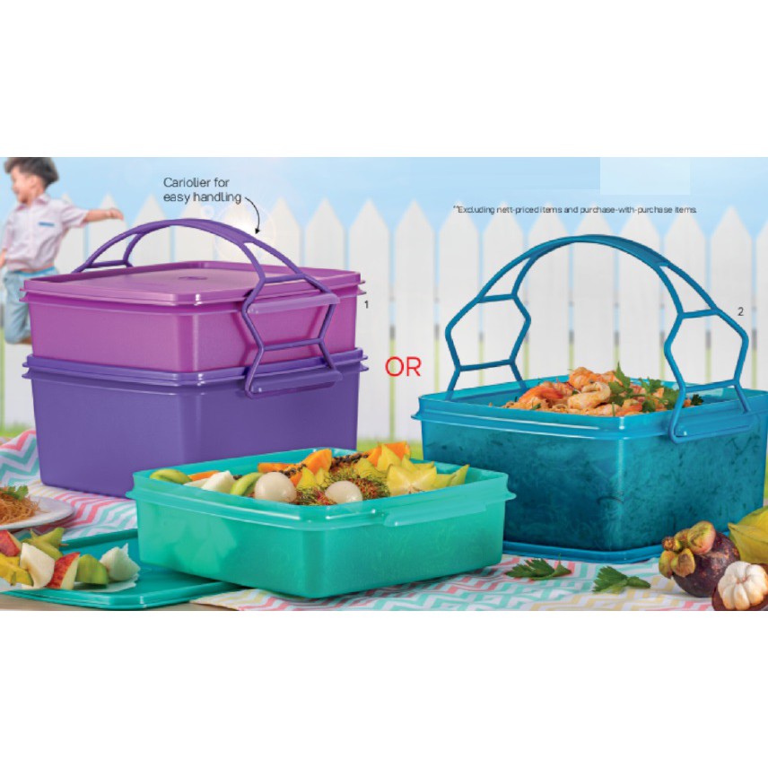 Original Tupperware Jumbo Goody Box 2L (1) + 4L (1) with Cariolier ...