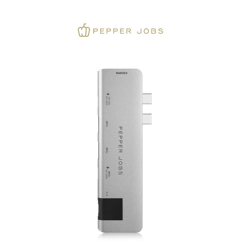 PEPPER JOBS DUAL TYPE-C TO 2-TYPE-C/HDMI/2-USB3.2/LAN GIGABIT ADAPTER ...