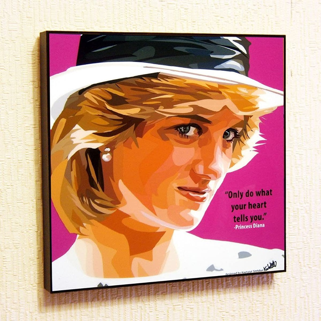 Princess Diana Poster and print POP ART Painting on Canvas Motivational ...