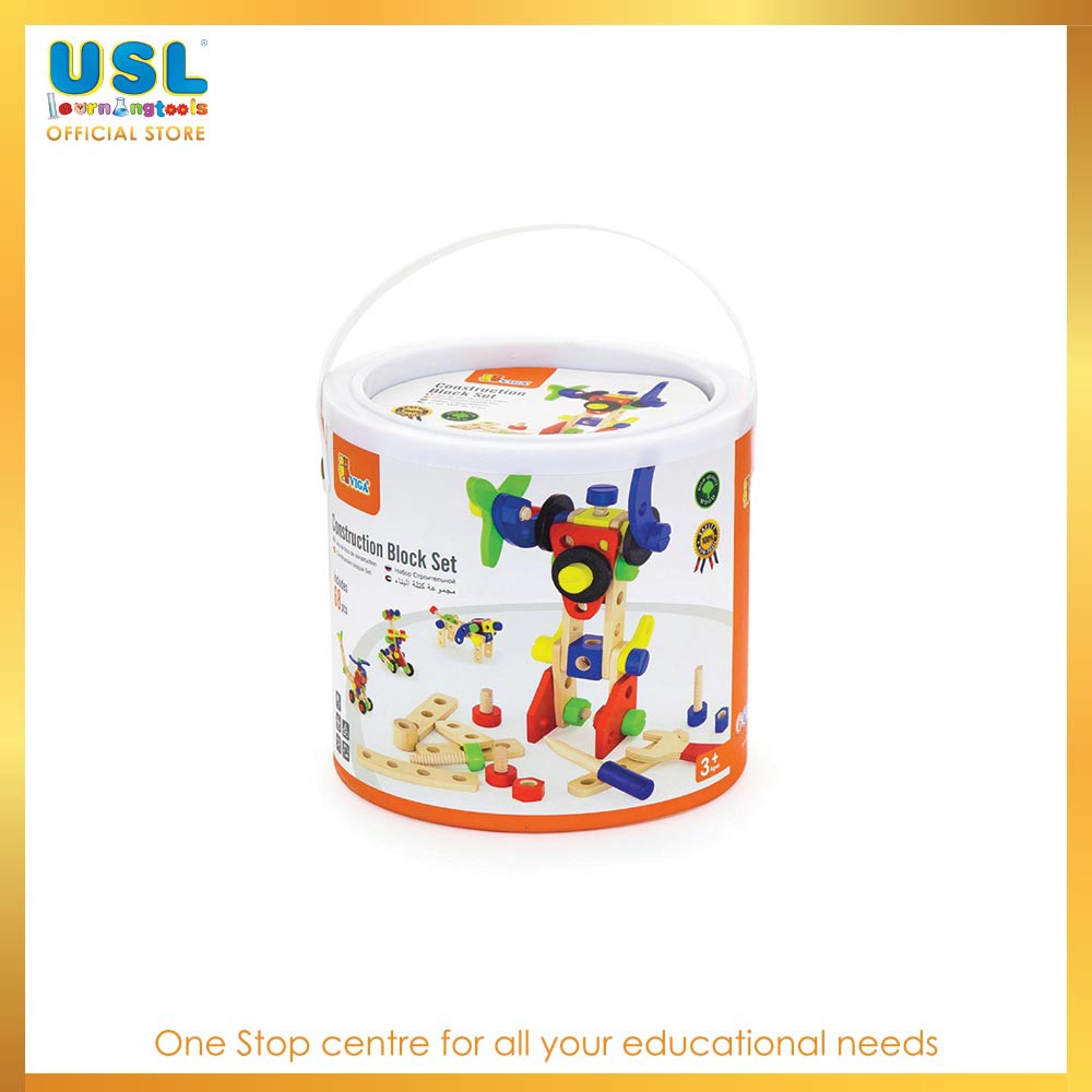 Construction Blocks Set (68pcs) - Manipulative & Early Learning ...