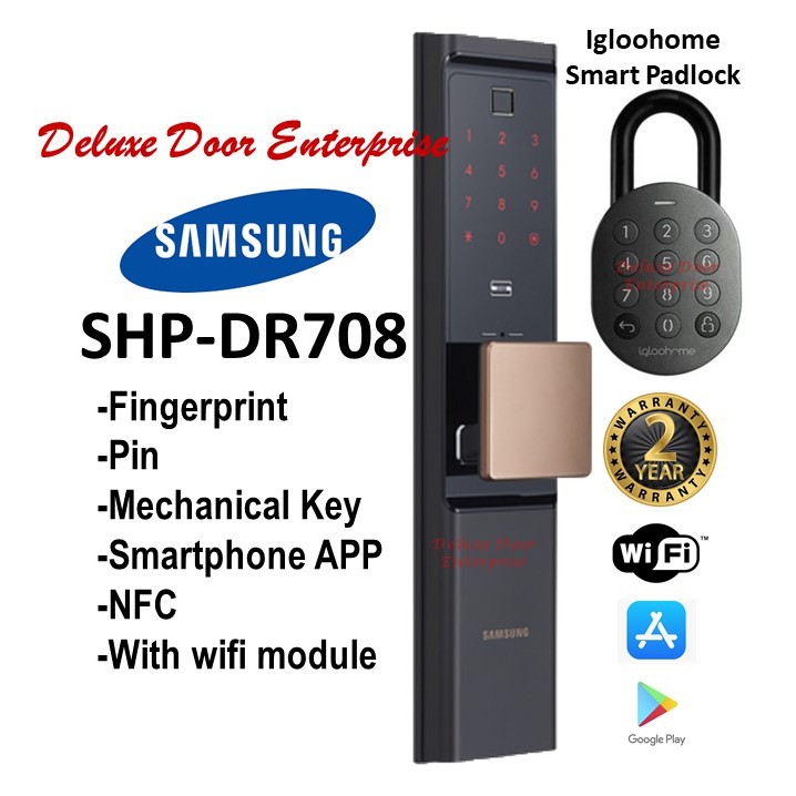 Samsung SHP-DR708 Smart Digital Door Lock/samsung 708/samsung shp dr708 / smart lock / digital ...