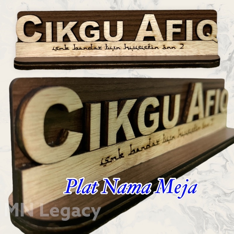 Custom Made: Design 3- Papan Tanda Nama Meja Ukir Kayu/ Stand Name ...