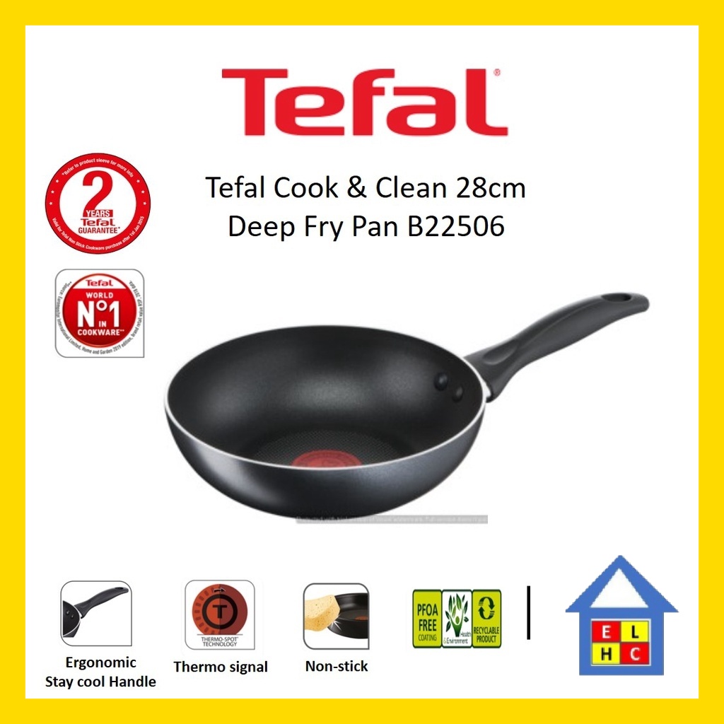 Tefal Cook & Clean Non-Stick Fry Pan 28cm B22506 | Shopee Malaysia