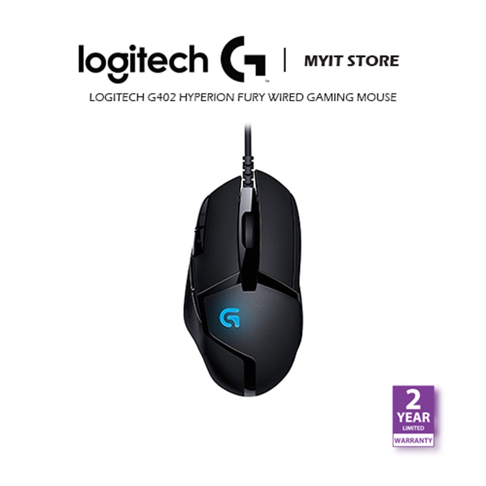 Logitech G402 Hyperion Fury Wired Gaming Mouse/4,000 DPI/Lightweight/8 ...