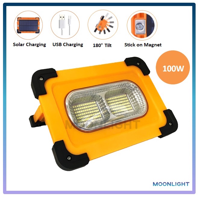 100W Solar Spotlight Portable Floodlight LED Multifunctional for ...