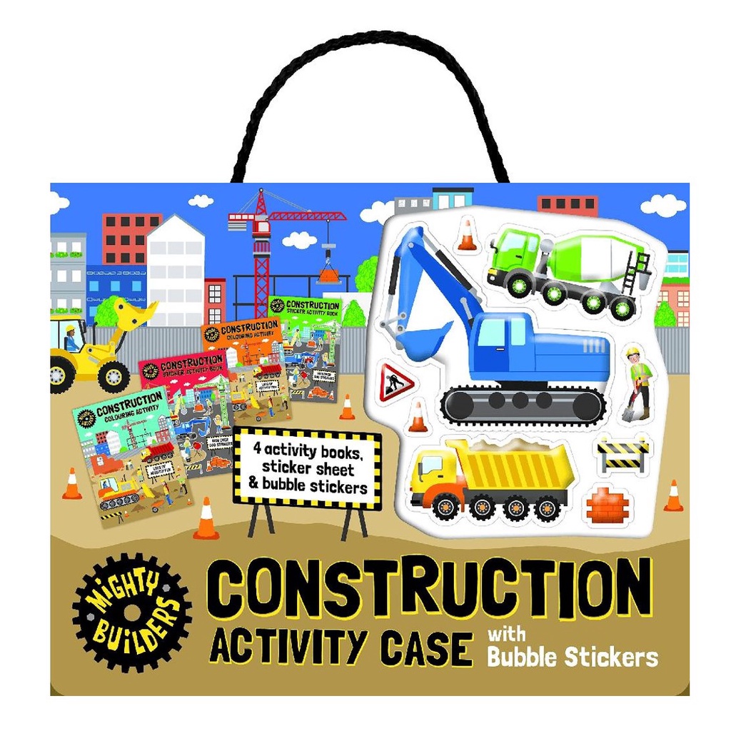 Construction Trucks Activity Case Book Gift Set With 4 Activity Books ...