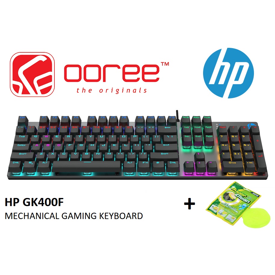 HP GK400F / GK400Y WIRED MECHANICAL GAMING RGB KEYBOARD WITH BLUE ...