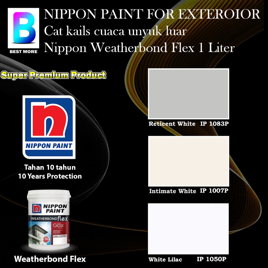 Nippon Paint Weatherbond Flex Exterior collection 1 Liter Reticent ...
