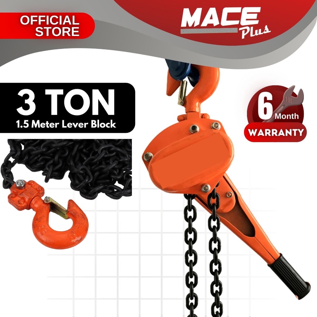 3 Ton x 1.5m Lever Block Chain Hoist Hand Operated Lever block Manual ...