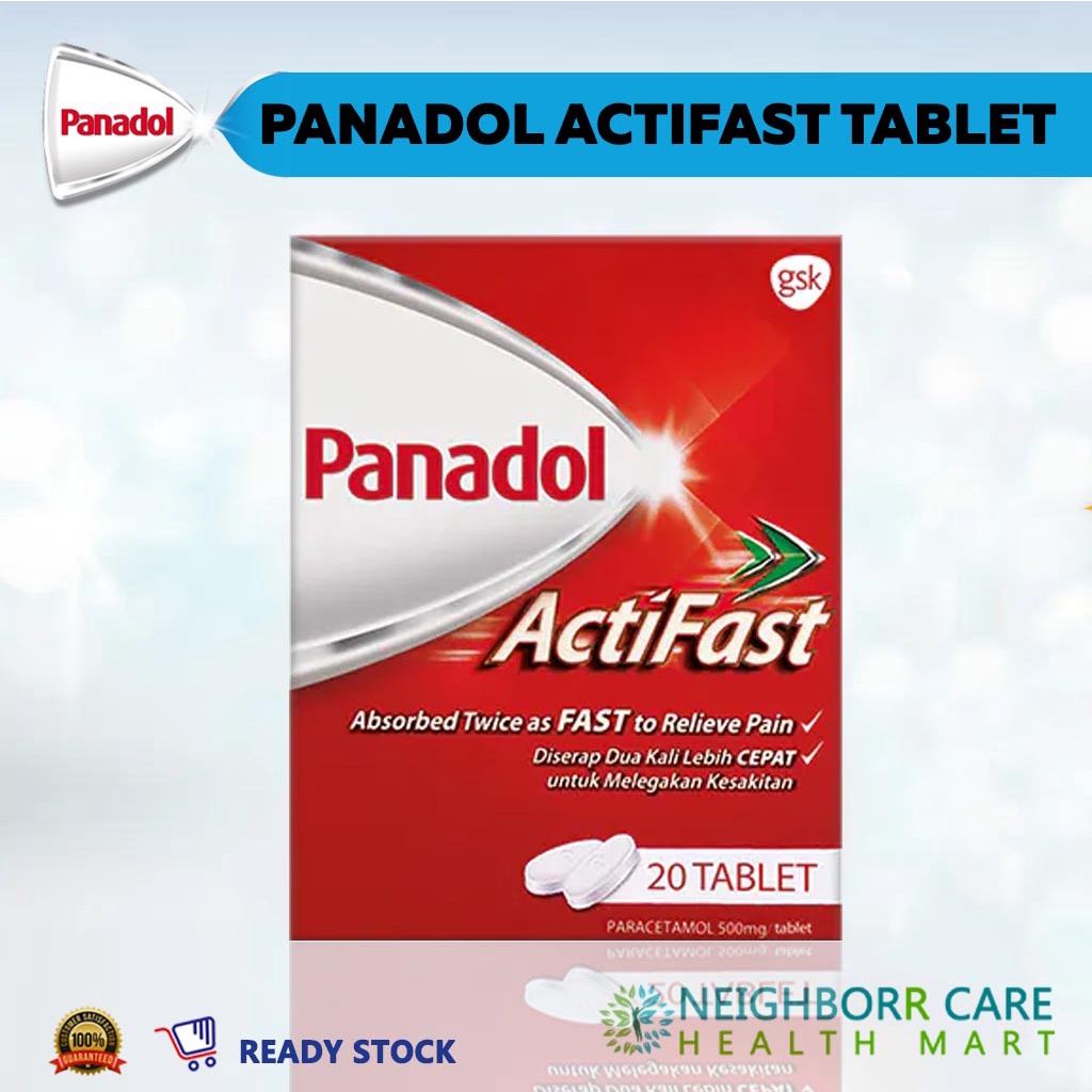 Panadol ActiFast (Paracetamol 500mg/tablet) 20's | Shopee Malaysia