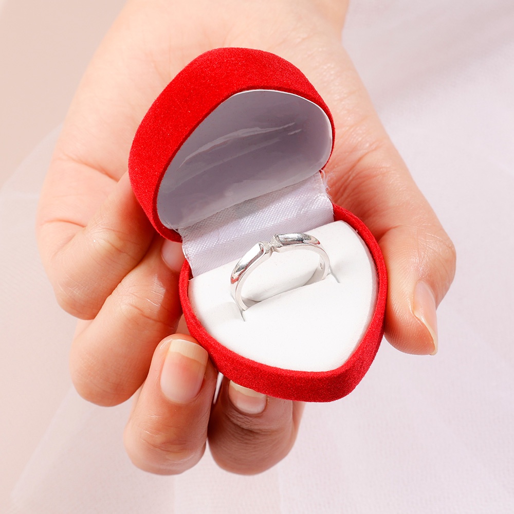 Transparent Ring Earring Box / Wedding Red Heart Shape Jewelry Case ...