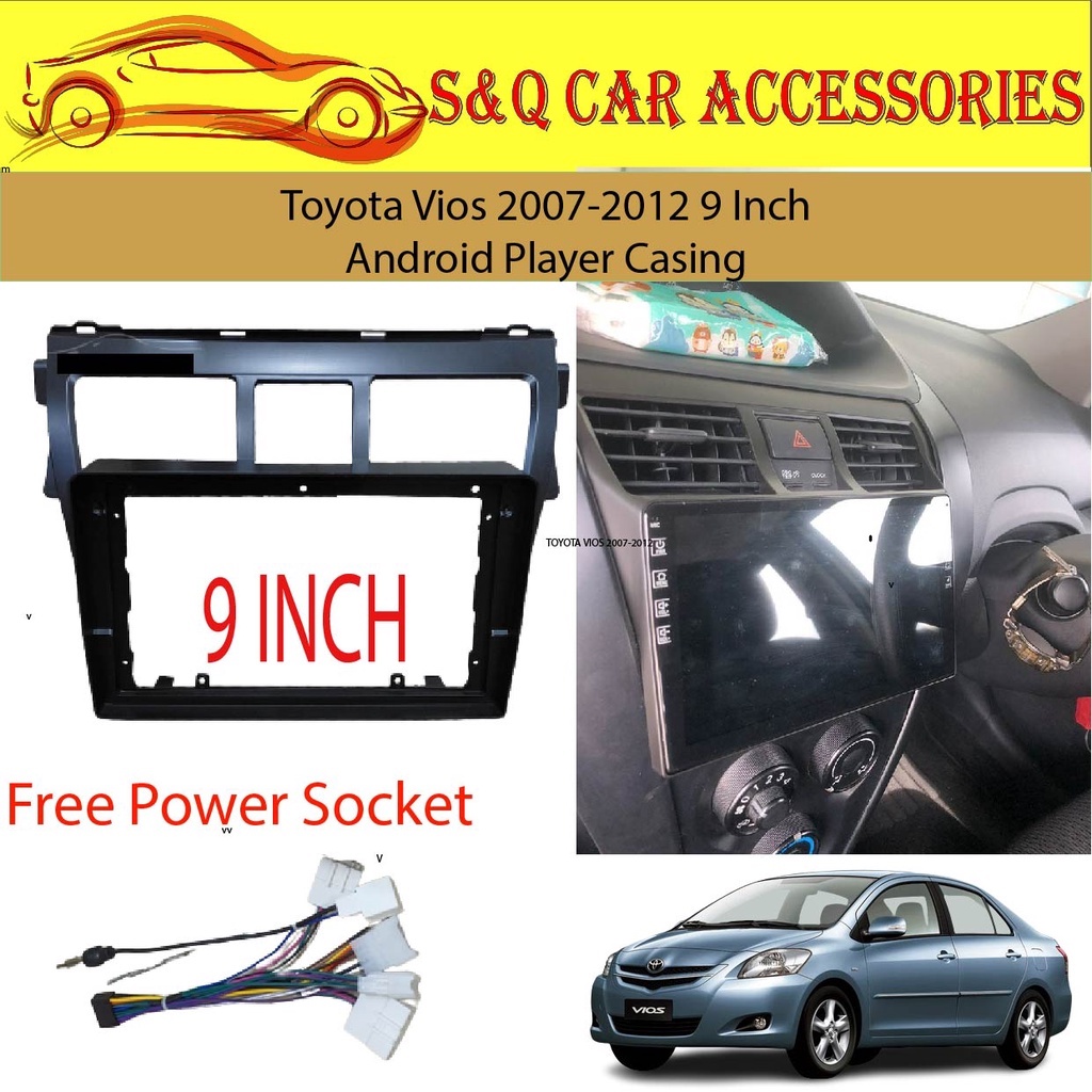 Toyota Vios 2007-2012 9 Inch Android Player Casing(No Block Aircond ...